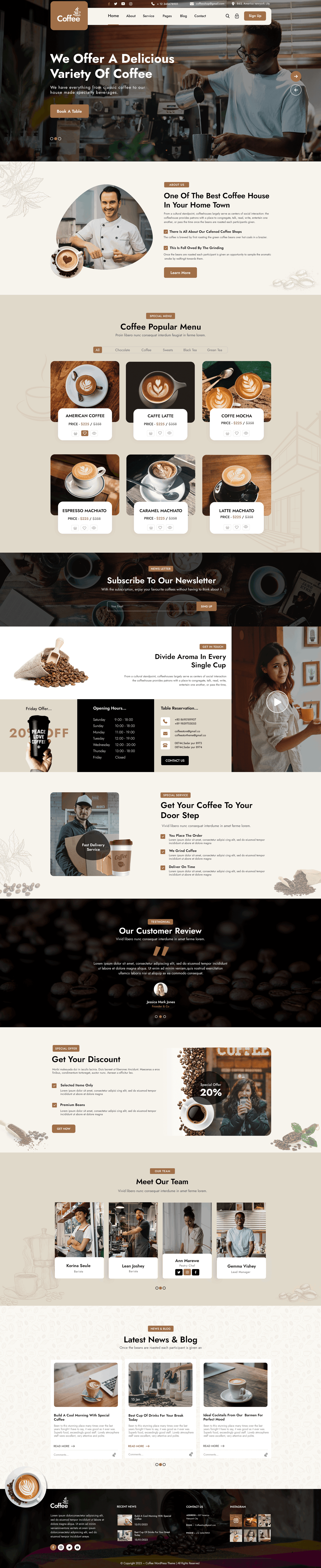 Coffee Shop WordPress Theme for Stylish Cafes & Coffee Houses