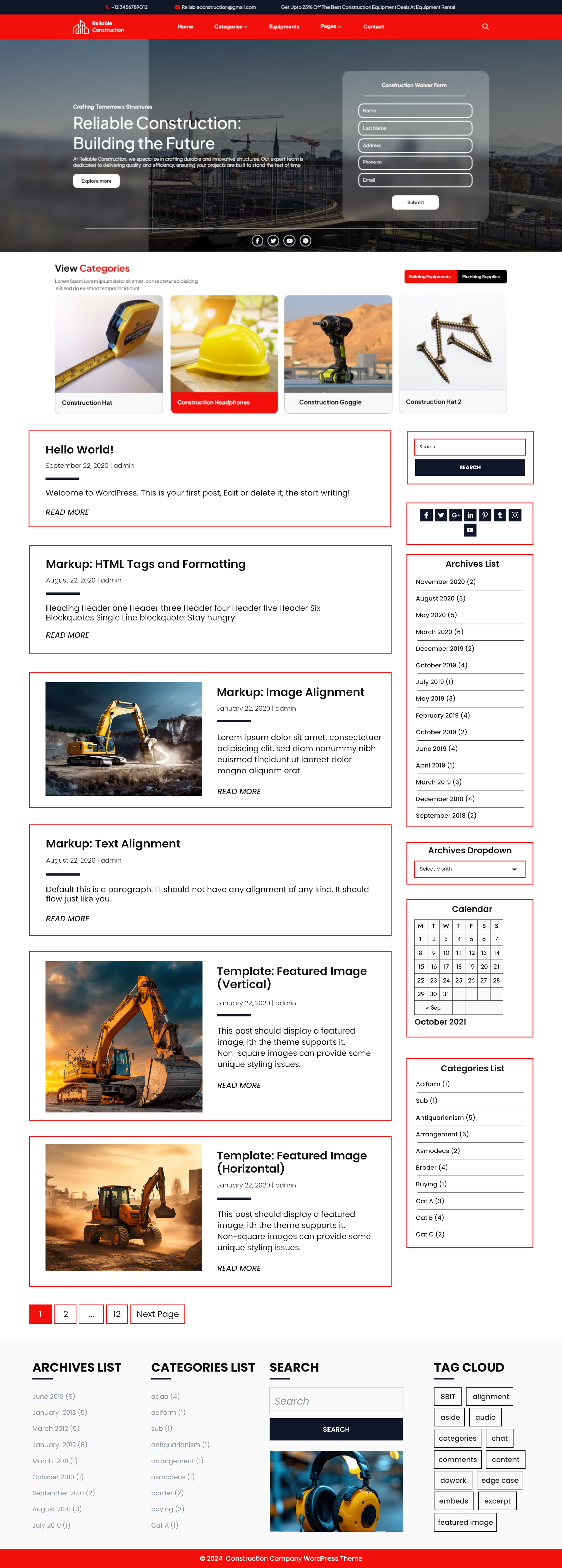 Free Construct WordPress Theme - Build Your Construction Website Effortlessly
