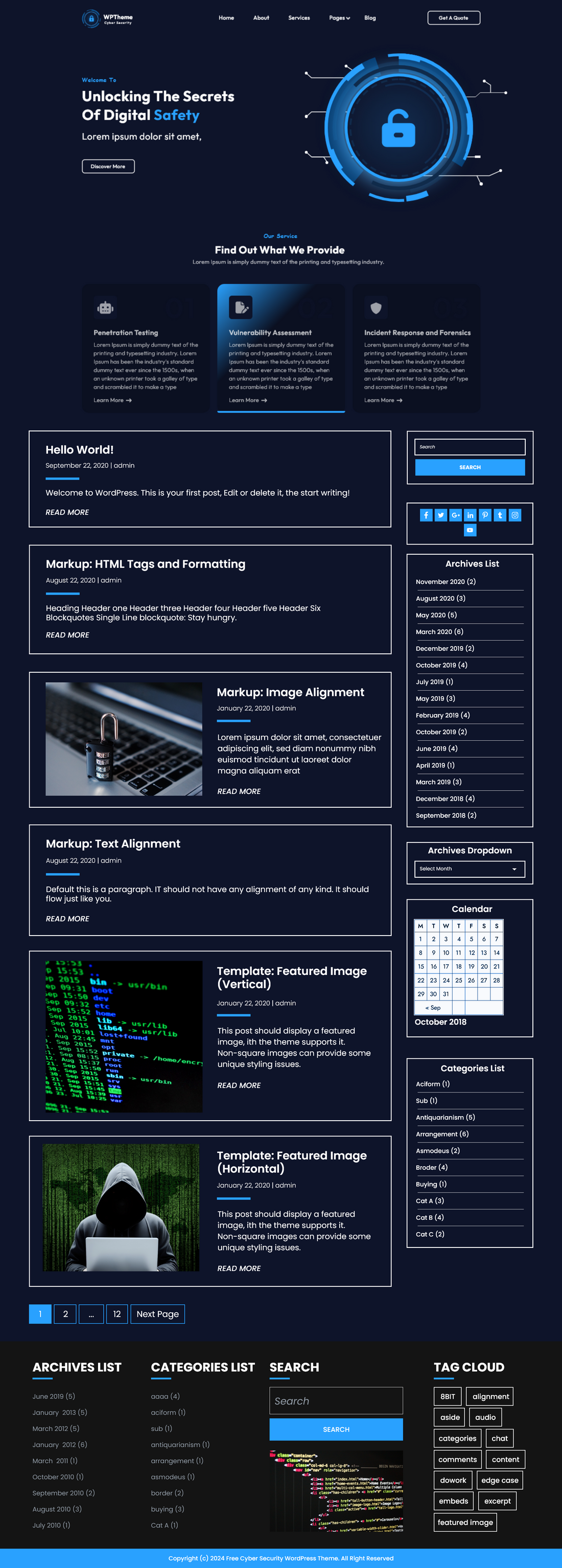 Best Free Cyber Security WordPress Theme For Firewall Agency