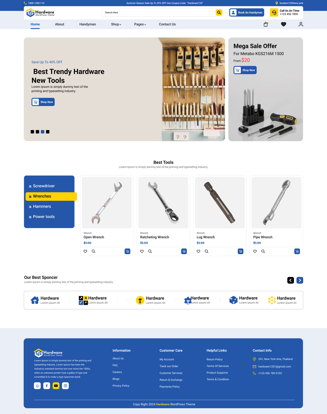 Free Hardware WordPress Theme - Build Your Hardware Business Website