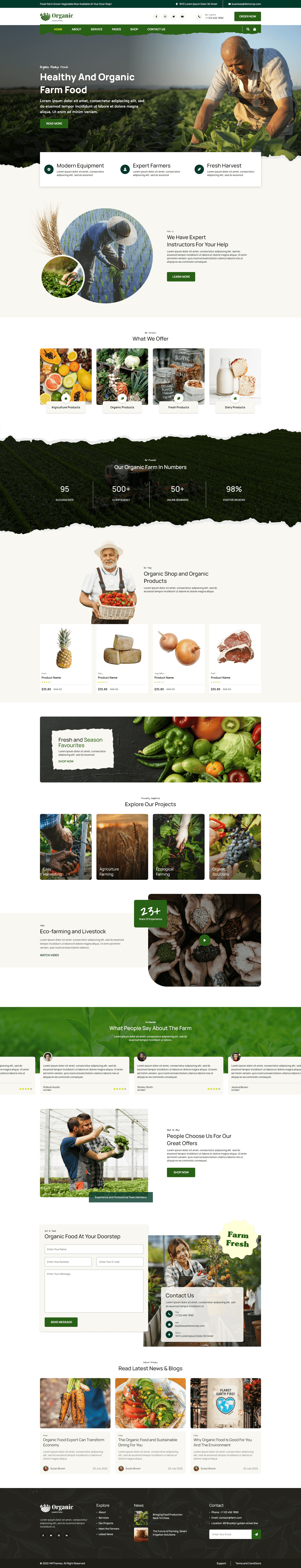 Elementor Green Farm WordPress Theme For Organic Website